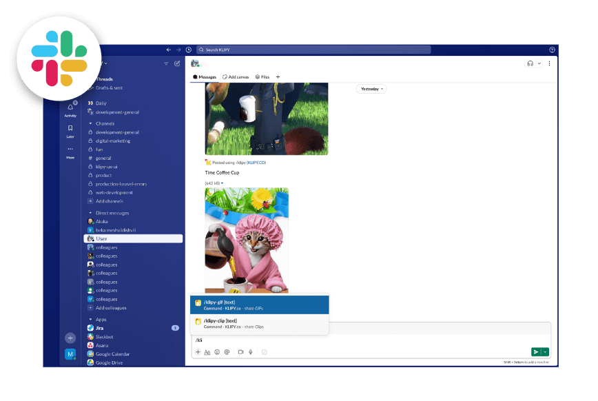 Share GIFs, Clips & Stickers on Miro, Zapier, Figma | KLIPY Apps